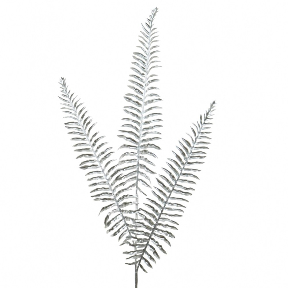 Chrome Silver Christmas Fern Spray 85cm | Christmas Decorations