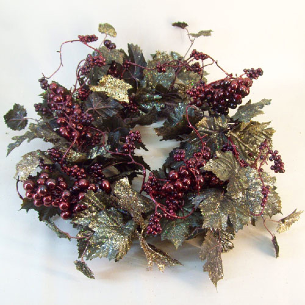 Christmas Metallic Grape Wreath or Candle Ring | Christmas Wreaths
