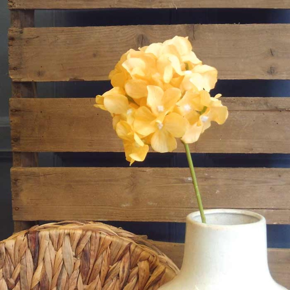 Artificial Hydrangea Golden Yellow 62cm | Artificial Flowers