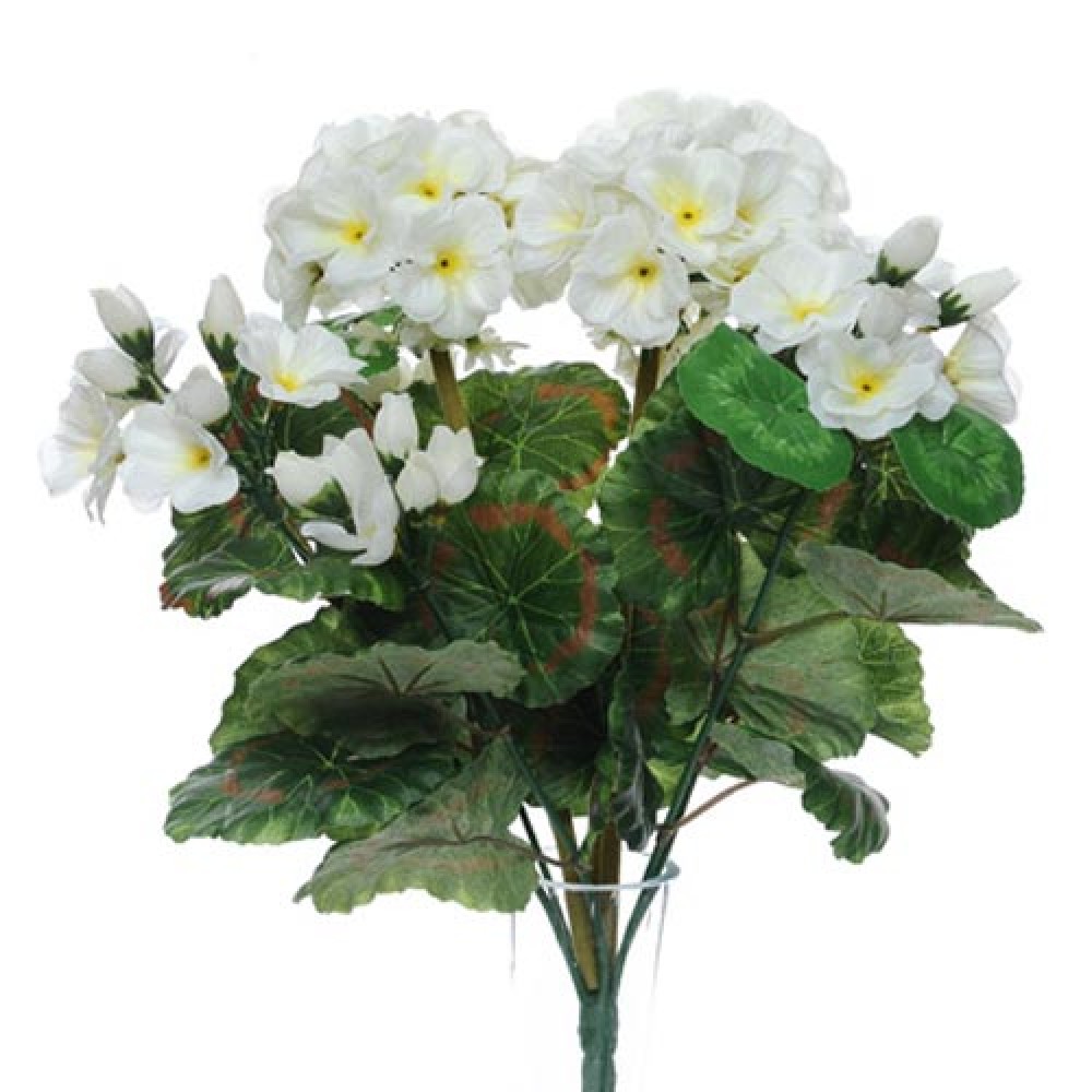 Artificial Geranium Plant Cream 36cm | Artificial Flowers