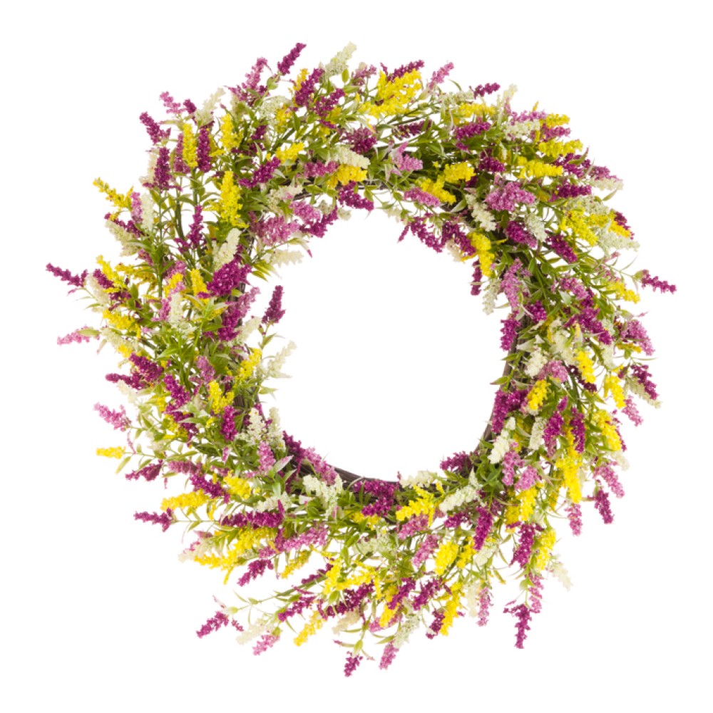 Artificial Spring Heather Wreath 56cm | Spring Flowers | Artificial Flowers