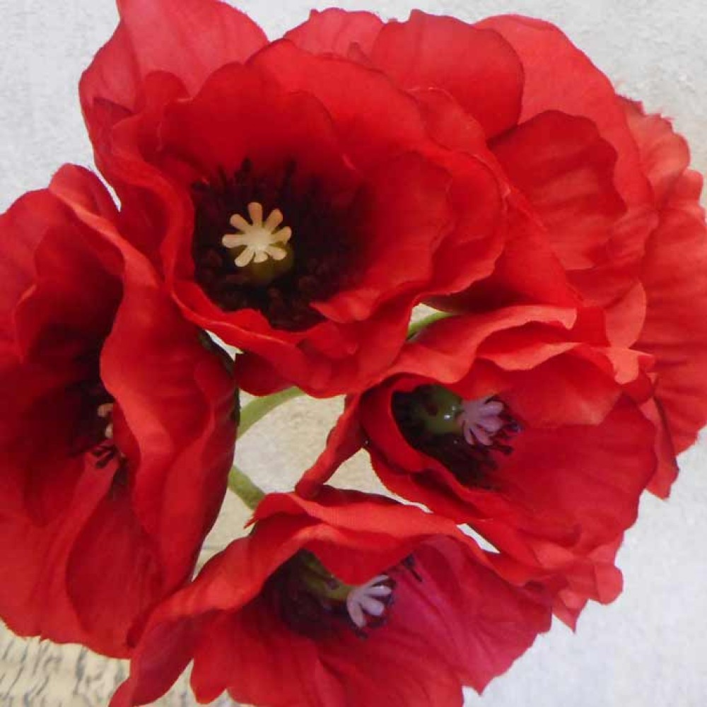 Poppy Bundle Red 28cm | Artificial Flowers
