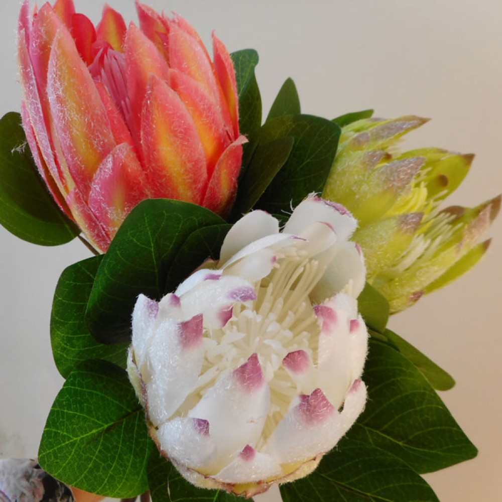 Artificial King Protea Pink Fruit Salad 65cm | Artificial Flowers