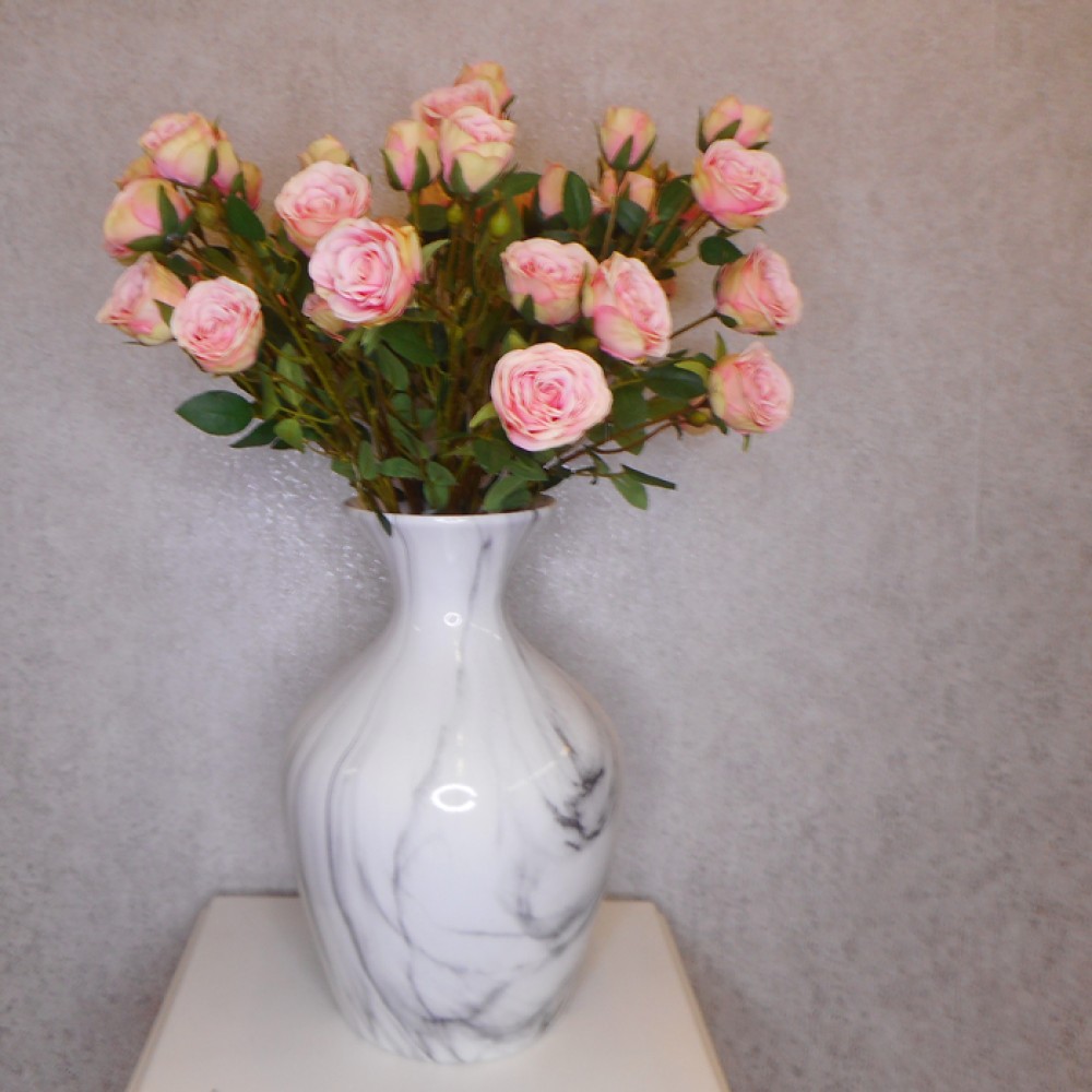 Long Stem Artificial Spray Roses Pink 67cm | Artificial Flowers