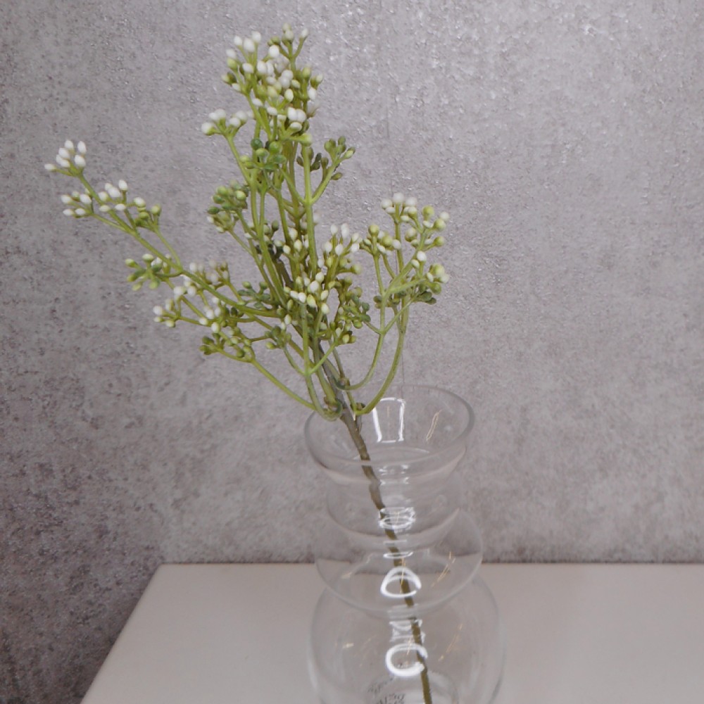 Short Stem Artificial Wax Flower Buds White 36cm | Artificial Flowers